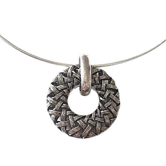 Vintage | Jewelry | Vintage Silver Donut Pendant Necklace Chain | Poshmark
